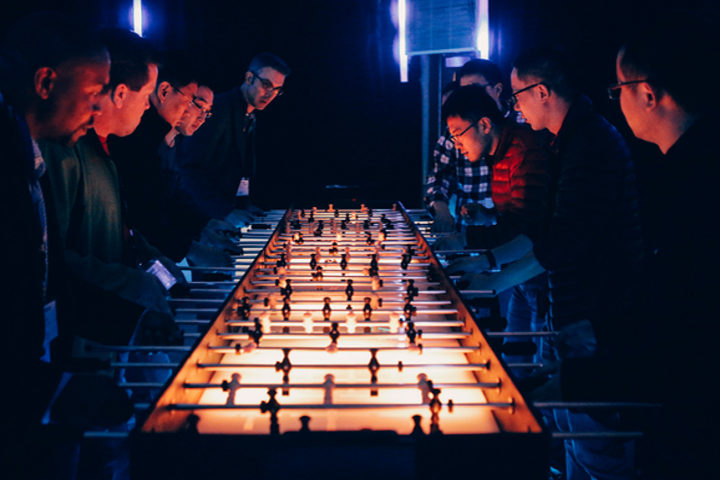 Extra Long LED Glowing Foosball Table Rental · National Event Pros