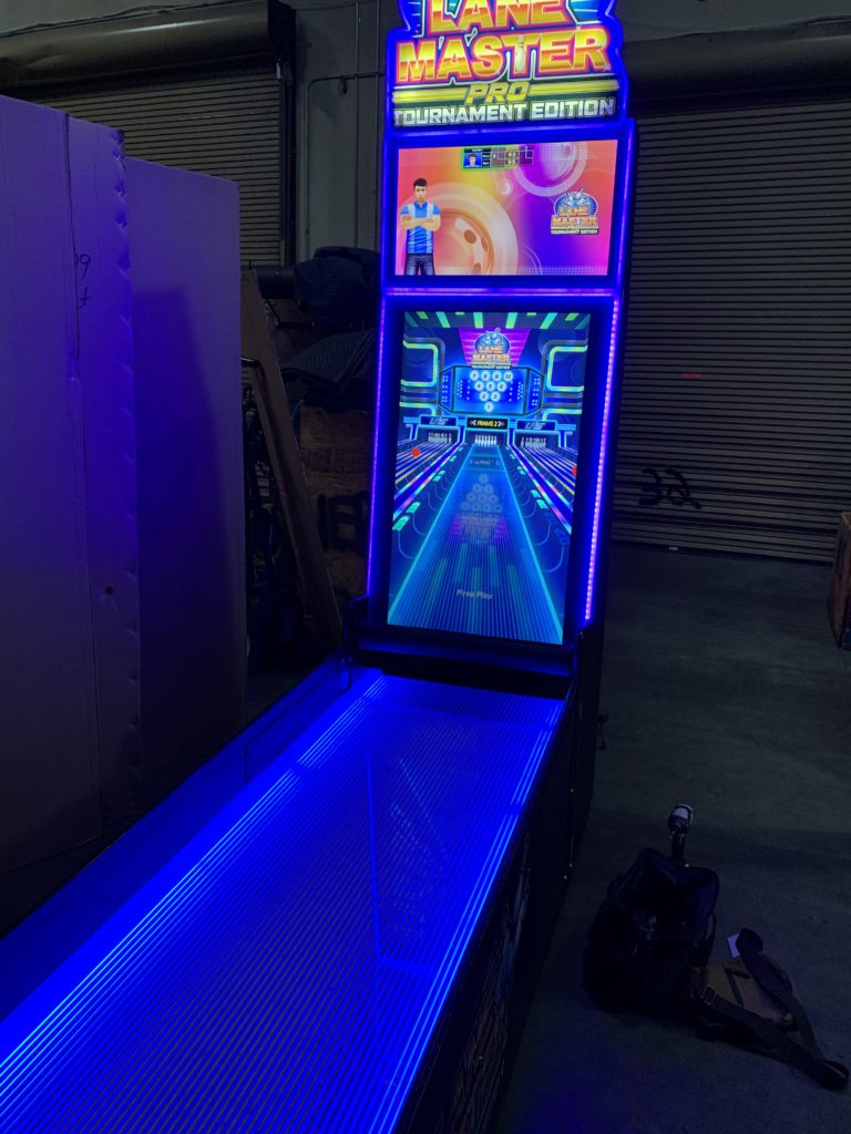 LED Glowing Bowling Alley & Virtual Screen · Arcade Game Rental